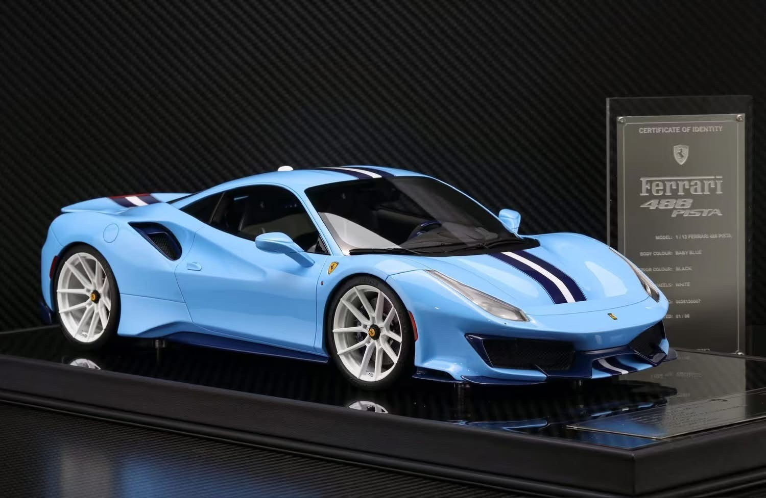 Ferrari 488 Pista (Baby Blue) [Davis & Giovanni] 1:12 scale ...