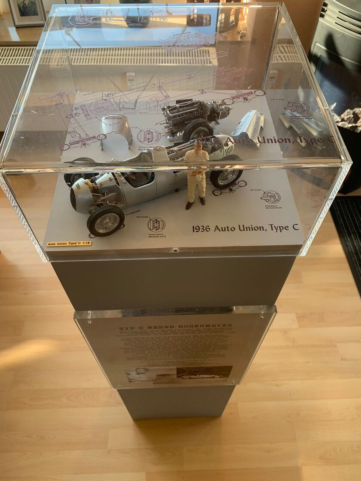 Auto Union Type C (CMC) - Technical Drawing Diorama with Figurine (1/1 ...