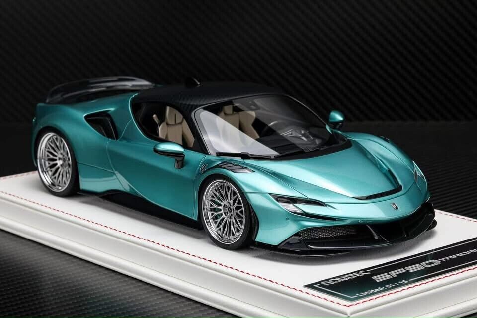 Ferrari SF90 Stradale NOVITEC (Turquoise) [Davis & Giovanni] 1/18 scal ...